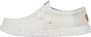 HeyDude Wally Elevated Basics - Chaussures pour Hommes - Baskets avec Semelles Confortables - Style Mocassin, White/White, 42