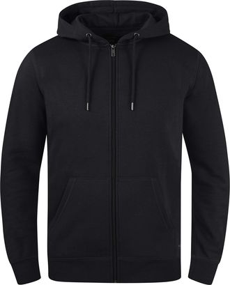 Solid SDBerti Zip-Hood Herren Sweatjacke Kapuzenjacke Hoodie mit Kapuze Reißverschluss Kängurutasche Baumwollmischung Regular fit, Größe:L, Farbe:Black (900