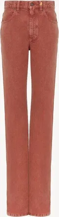 Chlo&eacute; Dyed Cotton Denim Jeans - Brown
