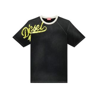 Diesel Herren T-Roxt-Slits T-Shirt 100% Baumwolle - - Tops - Herren - Grau - S