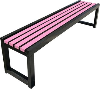 Generic Parkbank Holzbank im Freien, Terrasse im Freien Freizeitbank, Geeignet für Rasen, Veranda, Lawn, Porch, Pathway,N(Size:1.5m,Color:Schwarz + Pink)