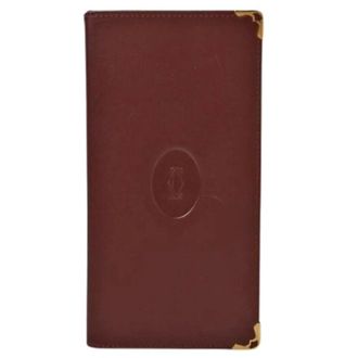 Cartier Portefeuille long Must doccasion (bi-pli) - Femme - Pre-owned - Rouge - Taille: ONE Size