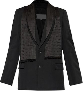 Maison Margiela Homme, Vestes, Noir, Taille: XL Blazer avec un foulard cousu d&eacute;coratif