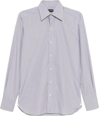 Tom Ford chemise en coton à rayures - Gris