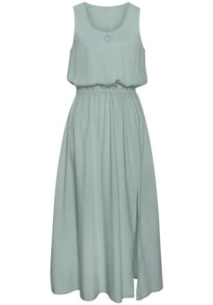 Lascana Midikleid mit Rei&szlig;verschluss am Ausschnitt aus Webware leichtes Sommerkleid, Strandkleid, Viskosekleid