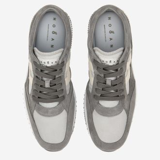 Hogan Mens Sneakers Interactive Leather And Nylon Multicolour Rubber Trainers