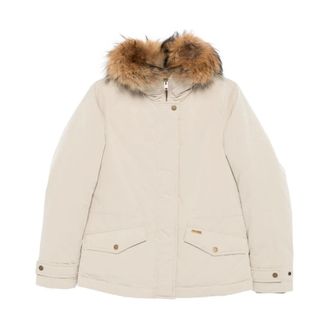 Woolrich Beiger Kurzmantel mit Pelz - - Jackets - Damen - Beige - M