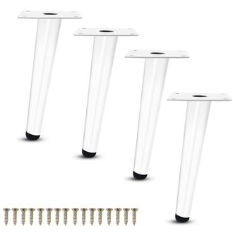 Generic Verstellbare M&ouml;belbeine Aus Metall - 4 St&uuml;ck rutschfeste Sofa Beine, Bett F&uuml;&szlig;e F&uuml;r Tisch, TV-St&auml;nder, Schr&auml;nke, Verdickte St&uuml;tzf&uuml;&szlig;e Mit Gummipads(Wei&szlig;
