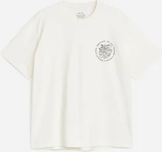 Arket CAF&Eacute; T-Shirt Mit Print -Wei&szlig;