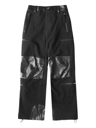 Helmut Lang Lederhose mit geradem Bein - Schwarz