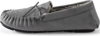 Lands End Mokassins in Veloursleder-Optik, Herren, Größe:46 regular, Grau, Polyester, by Lands End
