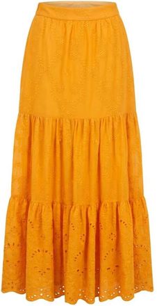 Trussardi Maxi-Rock mit Broderie Anglaise und Stufen - - Skirts - Damen - Orange - S