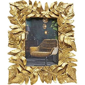 Kare Design Design Cadre photo Gold Leaves, or, fait à la main, chaque pièce est unique, vertical, decoration chambre, salon, couloir, cuisine, bureau, 10x15cm, 2