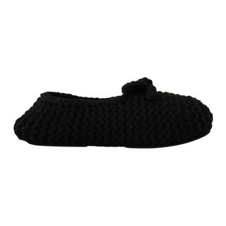 Dolce & Gabbana Elegante Schwarze Woll-Ballettflats - - Shoes - Damen - Schwarzk - 41 EU