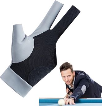 Generico Poolhandschuh, f&uuml;r linke Hand, f&uuml;r Herren, Billardhandschuh f&uuml;r linke Hand, 3 Finger, Billardhandschuh, atmungsaktive elastische Handschuhe f&uuml;r Billar