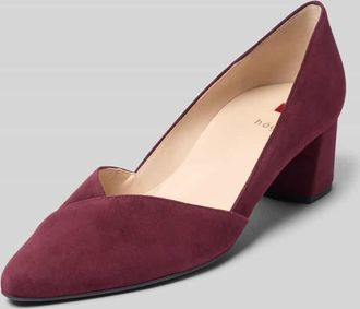 H&ouml;gl Pumps aus Leder mit Blockabsatz