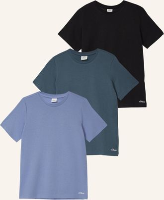 s.Oliver S.Oliver Red 3er-Pack T-Shirts schwarz