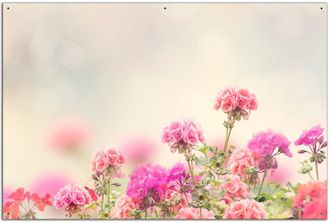 Wallario Outdoor-Poster f&uuml;r Garten oder Balkon Zarte Bl&uuml;ten in Rosa, Motivbanner Gr&ouml;&szlig;e: ca. 60 x 90 cm, Outdoor-Bild