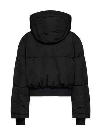 Diesel Womens Down Jacket Hooded Black Polyamide Puffer