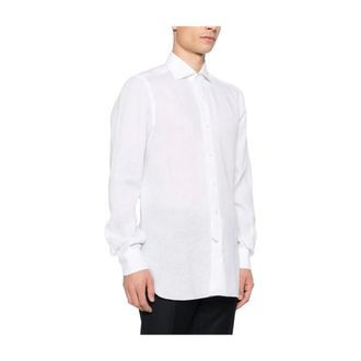 Isaia Homme, Chemises, Blanc, Taille: M Shirt Km304 Mc10Tc 04