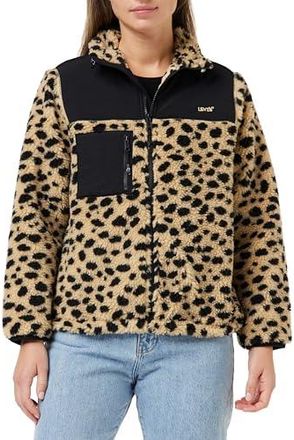 Levi's Veste Sherpa Cosy Big Foot pour femme, Jacquard l&eacute;opard Alm, M