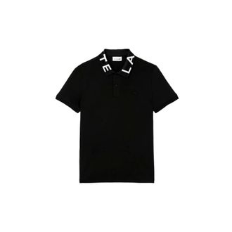 Lacoste Homme, Tops, Noir, Taille: L Chemise noire à col jacquard et logo