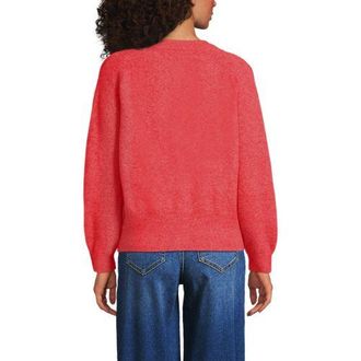 Lands End Wool Touch Cardigan mit Rundausschnitt, Damen, Gr&ouml;&szlig;e:40-42 regular, Pink, by Lands End