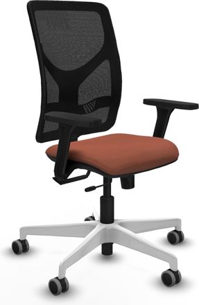 Piqueras y Crespo Schreibtischstuhl mit Armlehnen und hoher R&uuml;ckenlehne, Kaffeefarben, h&ouml;henverstellbare Lendenwirbelst&uuml;tze, ausgestattet mit Syncro/Traslack und Schnei
