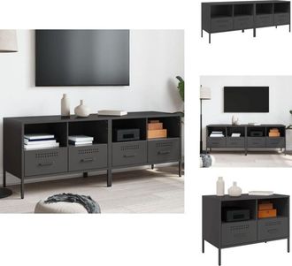 vidaXL TV-Schr&auml;nke 2 Stk. Schwarz 68x39x50,5 cm Stahl - Industrielles Design - TV-Stand - Fernsehschrank - Regal - Aufbewahrung