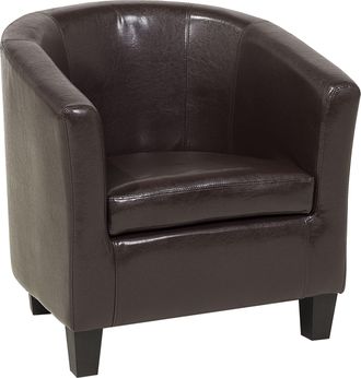 Beliani Gemütlicher Cocktailsessel glänzender Kunstleder braun Borwick