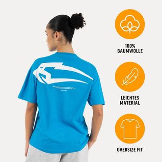 Smilodox T-Shirt Tane, T-Oberteil Unisex Oversize Shirt mit Backprint & Logo Rundhalsausschnitt, Brustlogo, Streetwear, Herren & Damen