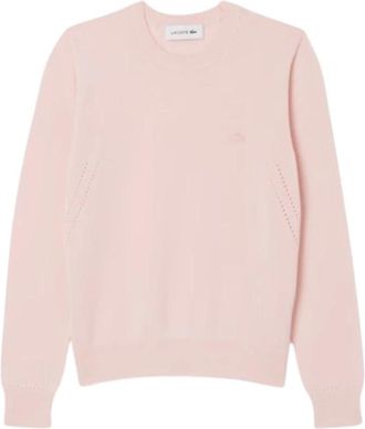 Lacoste Femme, Pulls, Rose, Taille: 38 FR Pull ras du cou en maille 3D