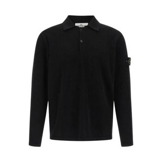 Stone Island LS Polo - - Tops - Herren - Schwarzk - M