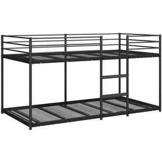 vidaXL Vidaxl - Lit superpos&eacute; sans matelas noir 90x200 cm acier