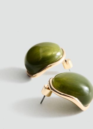 Mango Boucles doreilles rondes en r&eacute;sine or - Femme - Taille unique - MANGO