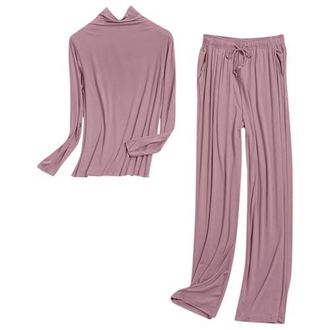 Generic V&ecirc;tements de repos pour femme, ensemble de v&ecirc;tements de nuit &eacute;l&eacute;gants, d&eacute;contract&eacute;s, avec boutons, confortable, doux, pantalon &agrave; taille &eacute;lastique de c