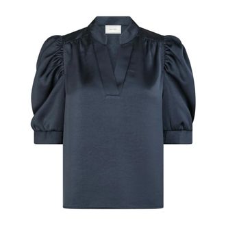 Neo Noir Femme, Blouses et Chemises, Bleu, Taille: 40 FR Chemisier en satin bleu nuit Roella Hearvy