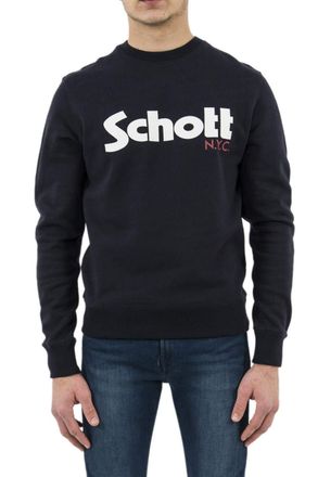 Schott NYC Herren Swcrew Sweatshirt, Blau (Navy Navy), Medium