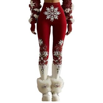 Generic Legging en tricot confortable et chaud pour femme - Motif flocon de neige de No&euml;l - Doux pour la peau - Extensible - Legging amincissant pour femme, r