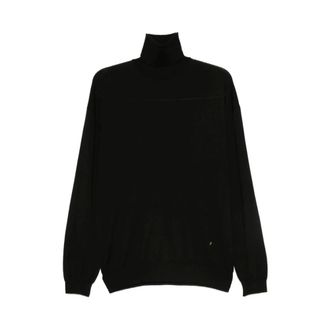 Moschino Femme, Pulls, Noir, Taille: 36 FR Pull Noir Col Roulé Manches Longues