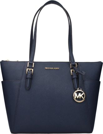 Michael Kors Charlotte Femmes Sac &agrave; Bandouli&egrave;re en Cuir Bleu/Bleu Marine