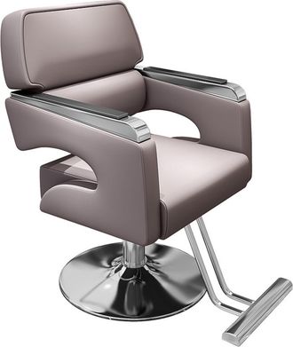 Generic Salon Stuhl Salon Liegestuhl 360&deg; Drehbarer, H&ouml;henverstellbarer Stylist Salon Stuhl Geeignet F&uuml;r Sch&ouml;nheit, Friseur,Dark Gray,Silver Plate