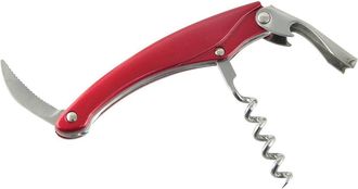 Fackelmann Fackelmann Kellnerkorkenzieher GRANDCRU, Wein&ouml;ffner f&uuml;r alle Korken, Korkenzieher aus Kunststoff/Edelstahl (Farbe: Rot/Silber), Menge: 1 St&uuml;ck