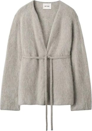 Soft Goat Brushed Cardigan - Femme - Pulls - Gris - Taille: 38 FR