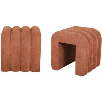Sweeek Sweeek - Set de 2 poufs contemporains en tissu orange