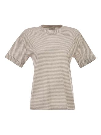PESERICO t-shirt ray&eacute; &agrave; col rond - Tons neutres