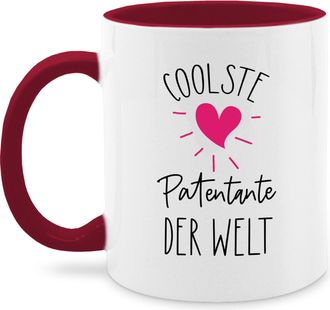 Shirtracer Tasse Tassen 325ml - Coolste Patentante der Welt mit Herz - 325 ml - Bordeauxrot - beste taufpatin godi teetasse geschenk godi/patentante teetassen pa