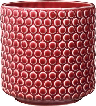 Bloomingville DOT Blumentopf Pflanzgefäß Deko Pflanzgefäße Farbe für Innen Retro Kreativ M (15,5 cm Ø) Rot Keramik