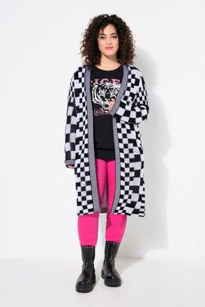 Angel Of Style Strickjacke Strickjacke Straight Fit Schachbrett-Mustermix