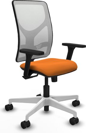 Piqueras y Crespo Schreibtischstuhl, neigbar, mit 3D-Armlehnen, h&ouml;henverstellbare Lendenwirbelst&uuml;tze, ausgestattet mit Sincro 3 Positionen und Schneideschaum, Wei&szlig;/Oran